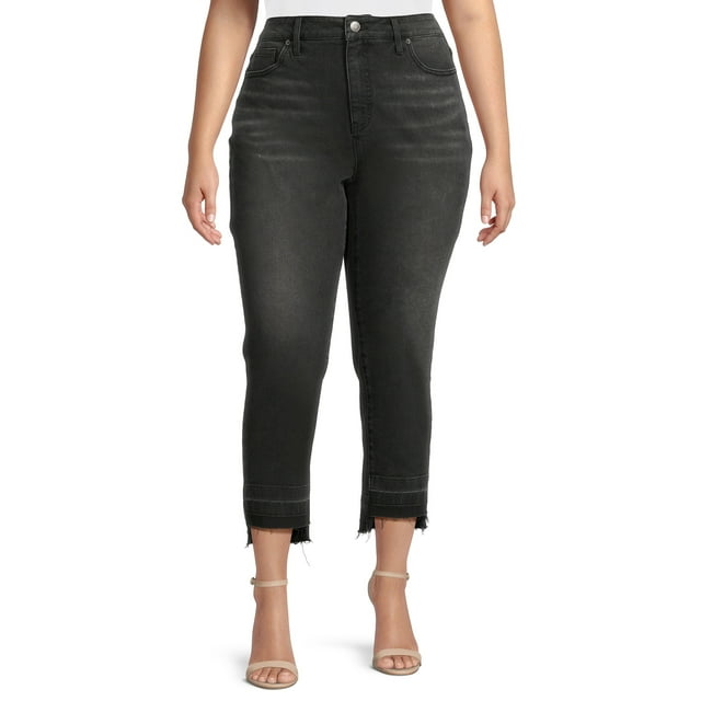 Terra & Sky women's Plus Size Step Hem Jeans - Walmart.com