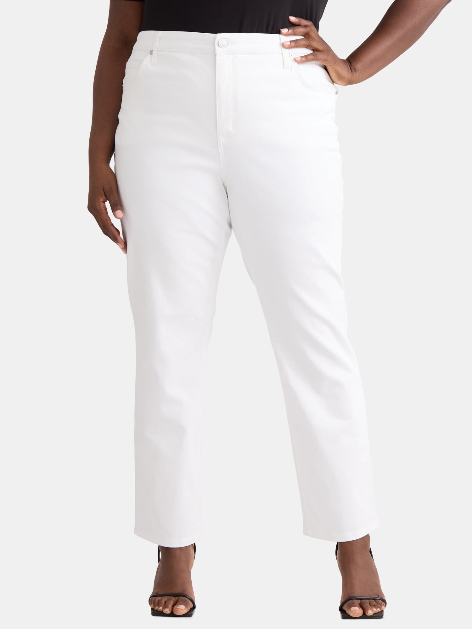 Terra & Sky Women's Plus Size Straight Jeans, Cotton Spandex, Sizes 16W ...