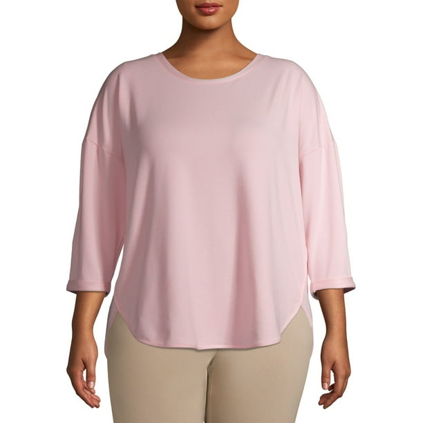 Terra And Sky Womens Plus Size Super Soft French Terry Tunic Top
