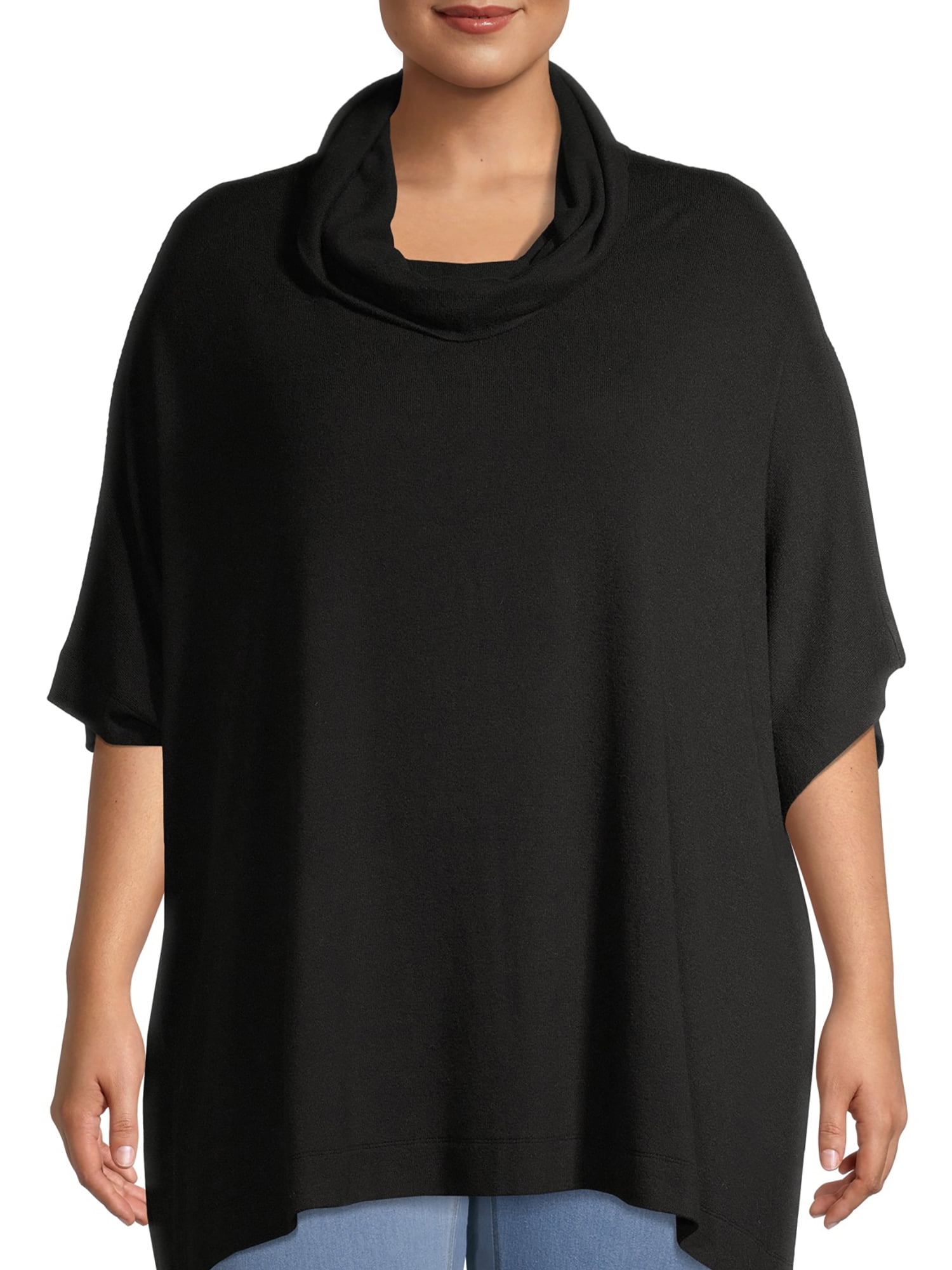 Terra & Sky Women's Plus Size Super Soft Hacci Poncho - Walmart.com