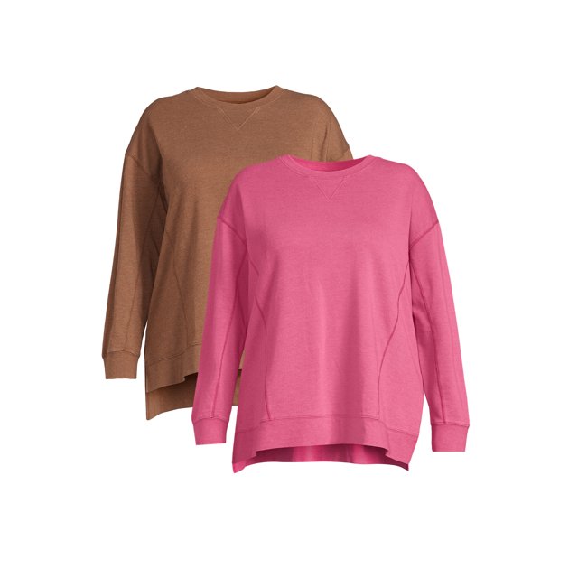 Terra & Sky Women's Plus Size Sweatshirt, 2-Pack - Walmart.com