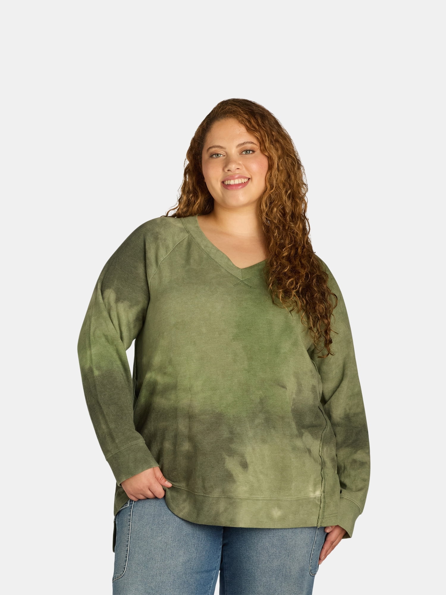 Terra & Sky Women's Plus Size Sweatshirt with Long Sleeves, Sizes 0X-4X ...
