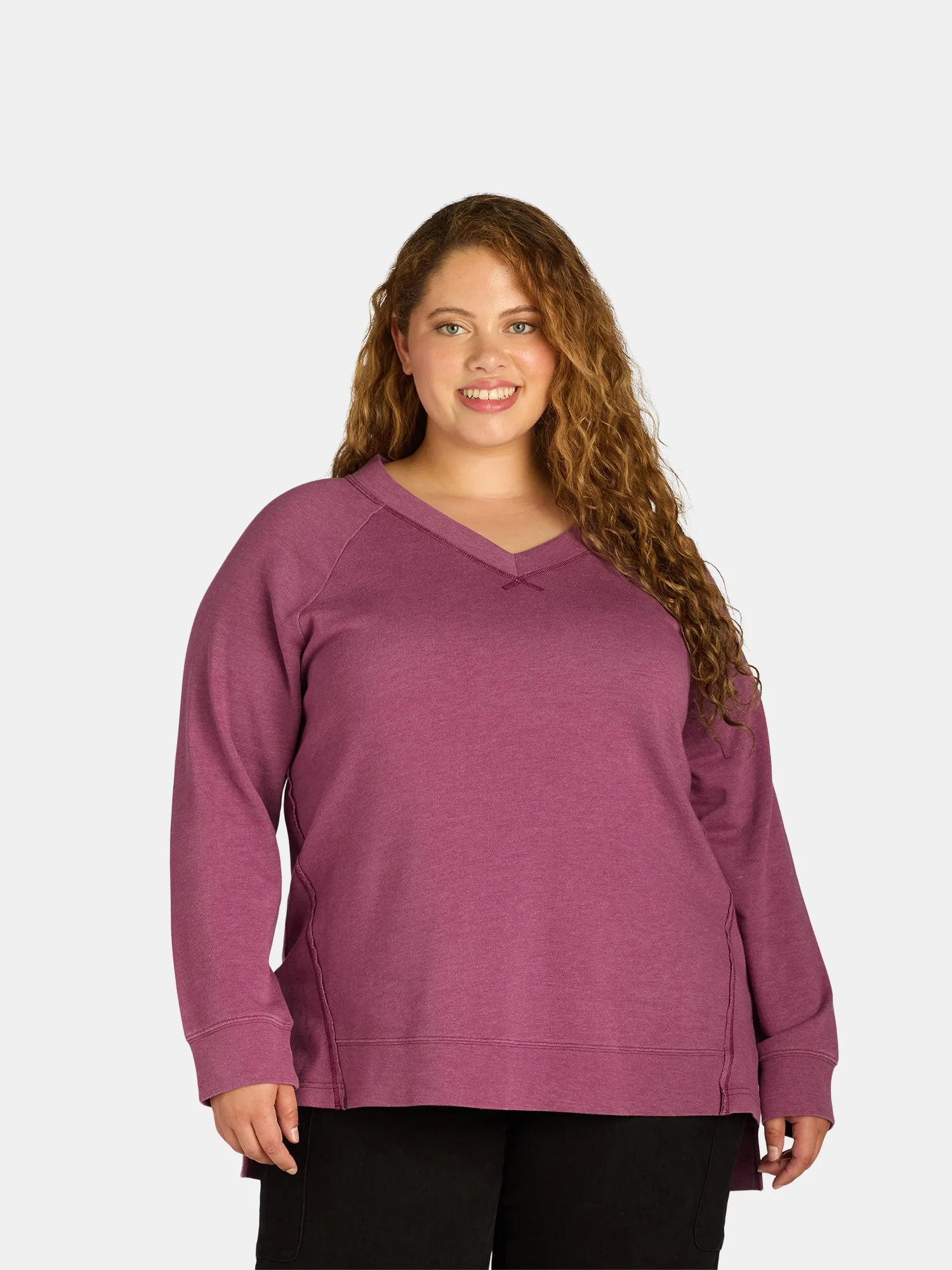 Terra & Sky Women's Plus Size Sweatshirt with Long Sleeves, Sizes 0X-4X ...