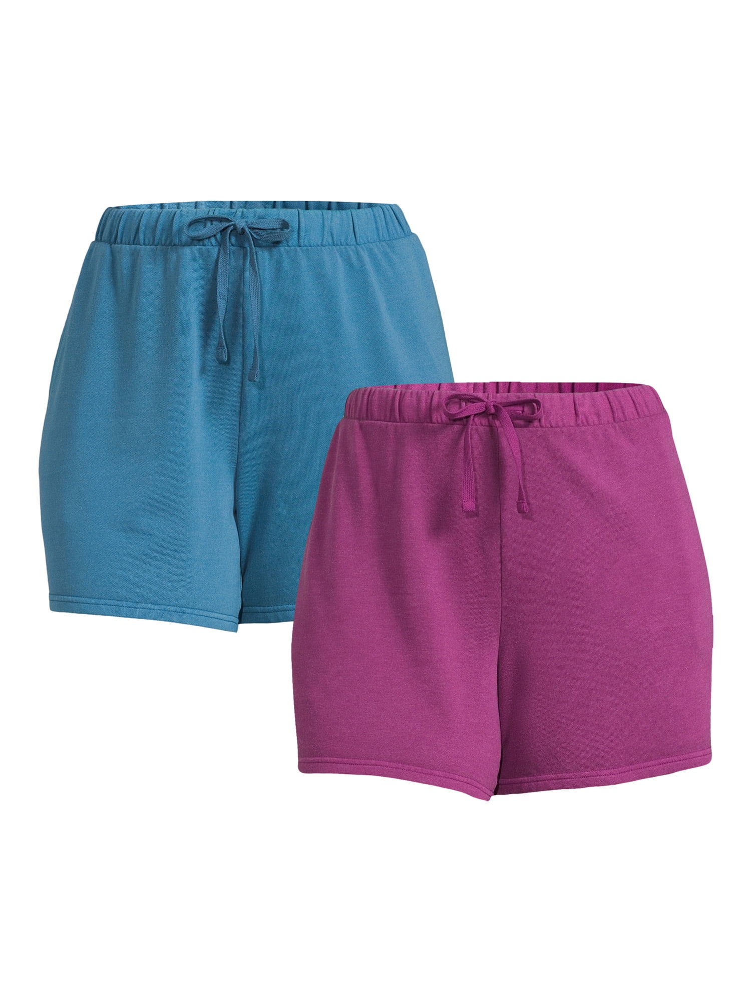 Terra & Sky Women’s Plus Size Terry Cloth Shorts, 5” Inseam, 2-Pack ...