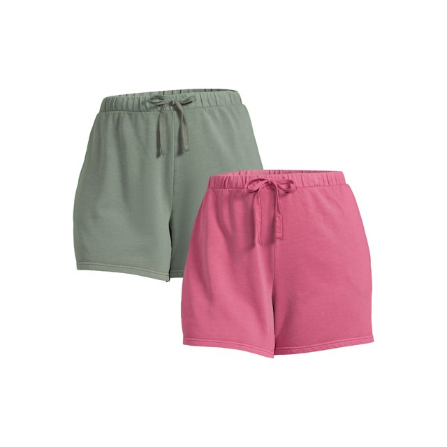 Terra & Sky Women’s Plus Size Terry Cloth Shorts, 5” Inseam, 2-Pack ...