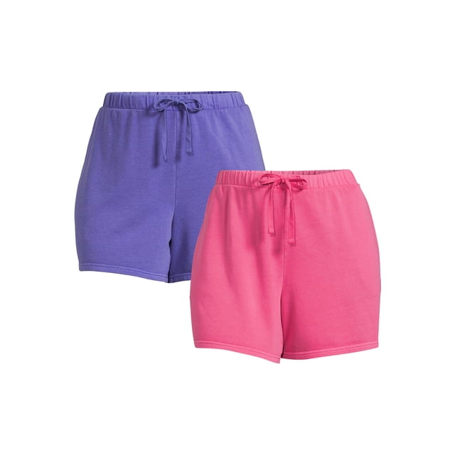 Terra & Sky Women’s Plus Size Terry Cloth Shorts, 5” Inseam, 2-Pack ...
