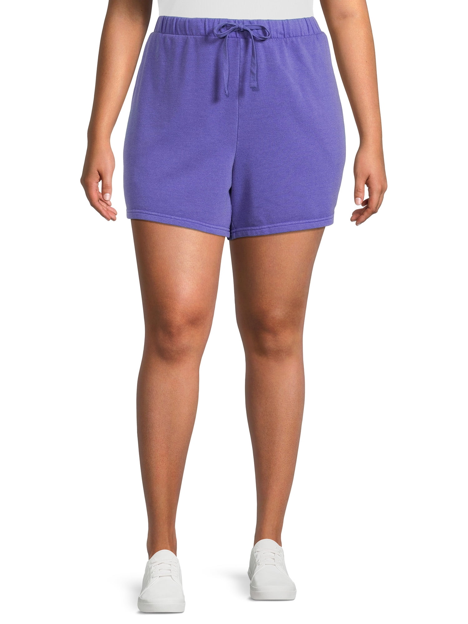 Terra & Sky Women's Plus Size Knit Terry Cloth Shorts, Pull-On, Soft ...