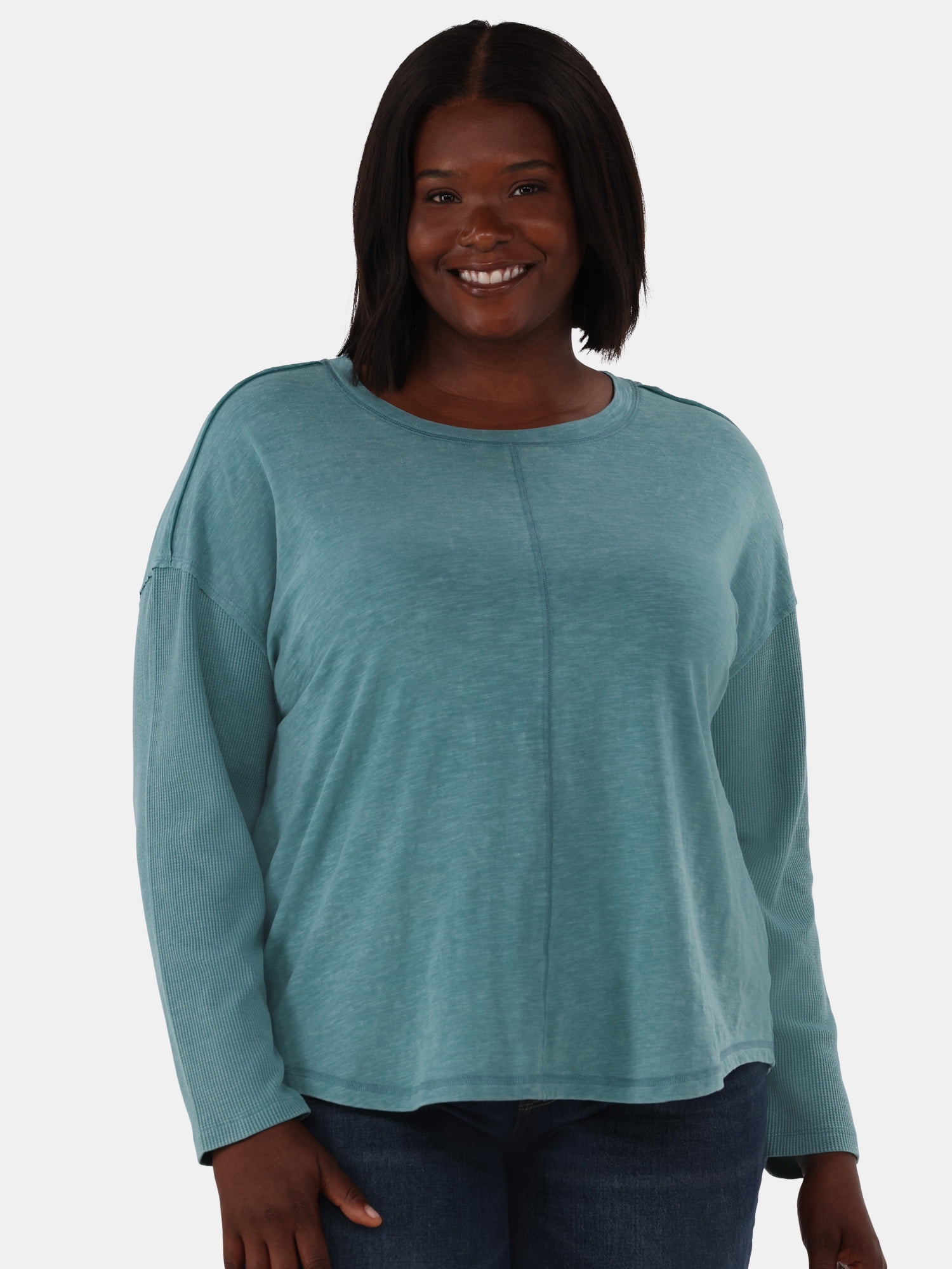 Terra & Sky Plus Size Textured Scoop Neck Top - Sizes 0X-4X - Walmart.com