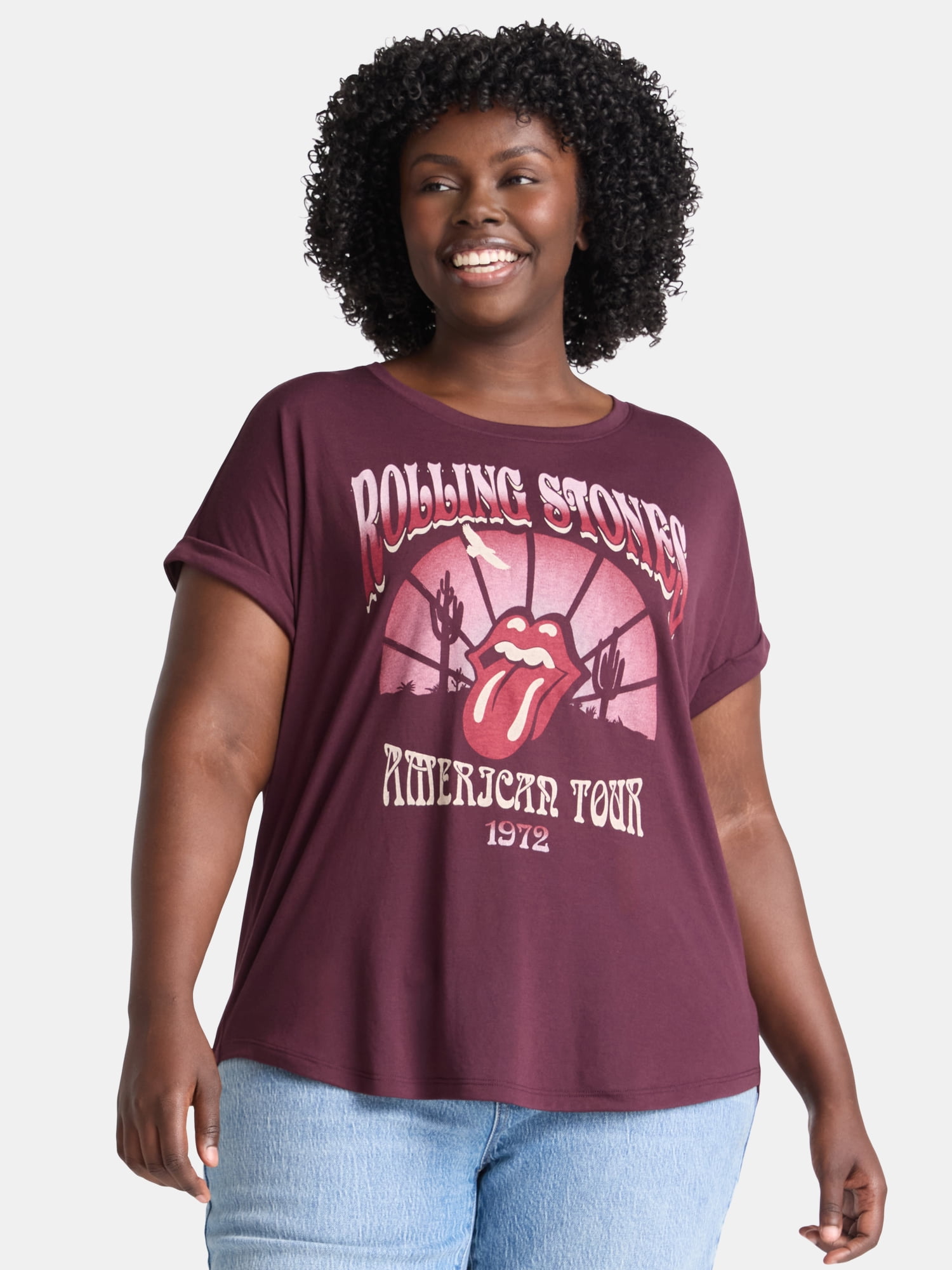 Terra & Sky Women's Plus Size The Rolling Stones Tour Graphic Tee ...