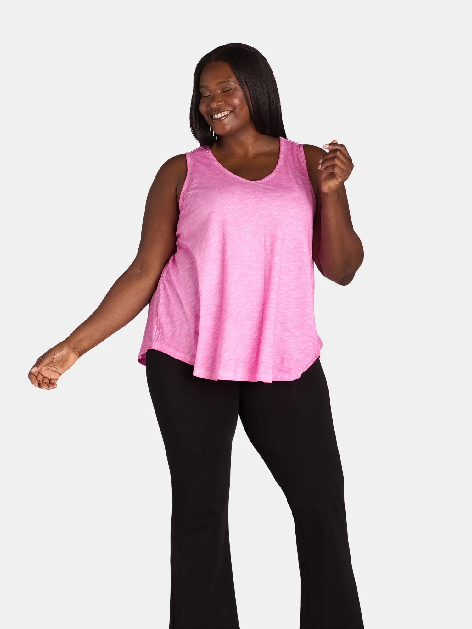 Terra And Sky Womens Plus Cotton Twist Back Tank Top 2 Pack Sizes 0x