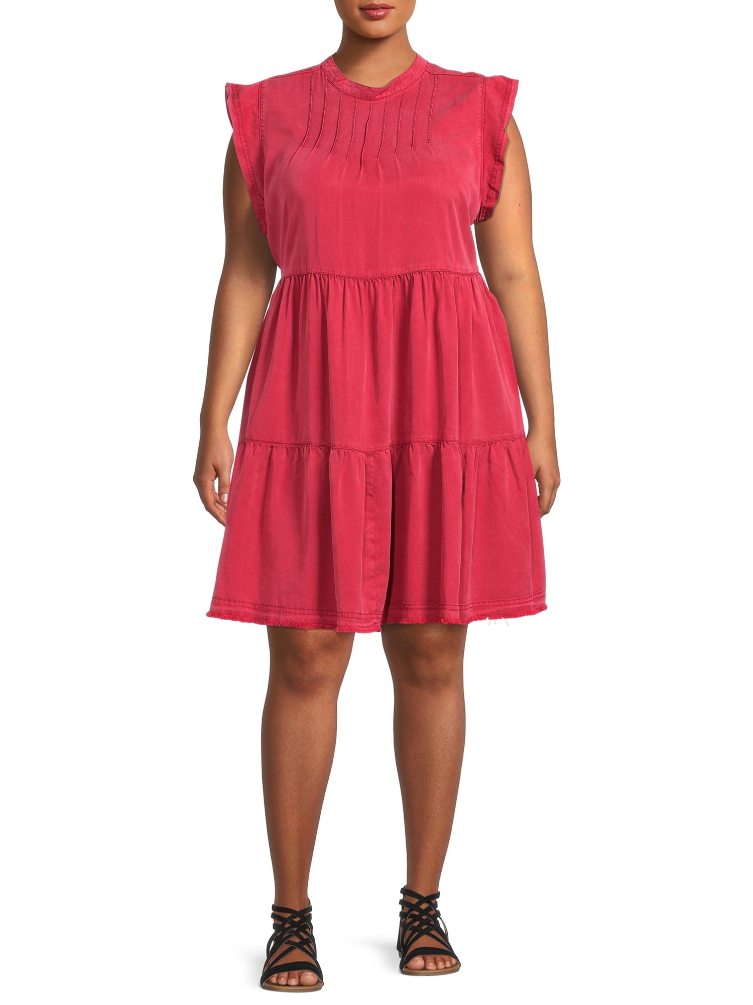Terra & Sky Women's Plus Size Tiered Dress - Walmart.com