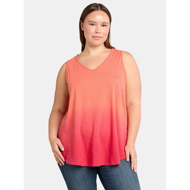 Terra & Sky Women’s Plus Size Twist Back Cotton Tank Top, Sizes 0X-5X ...