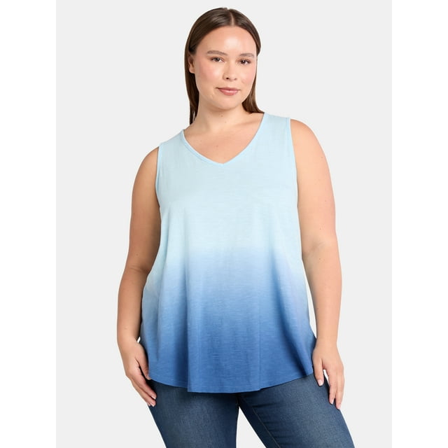 Terra & Sky Women’s Plus Size Twist Back Cotton Tank Top, Sizes 0X-5X ...