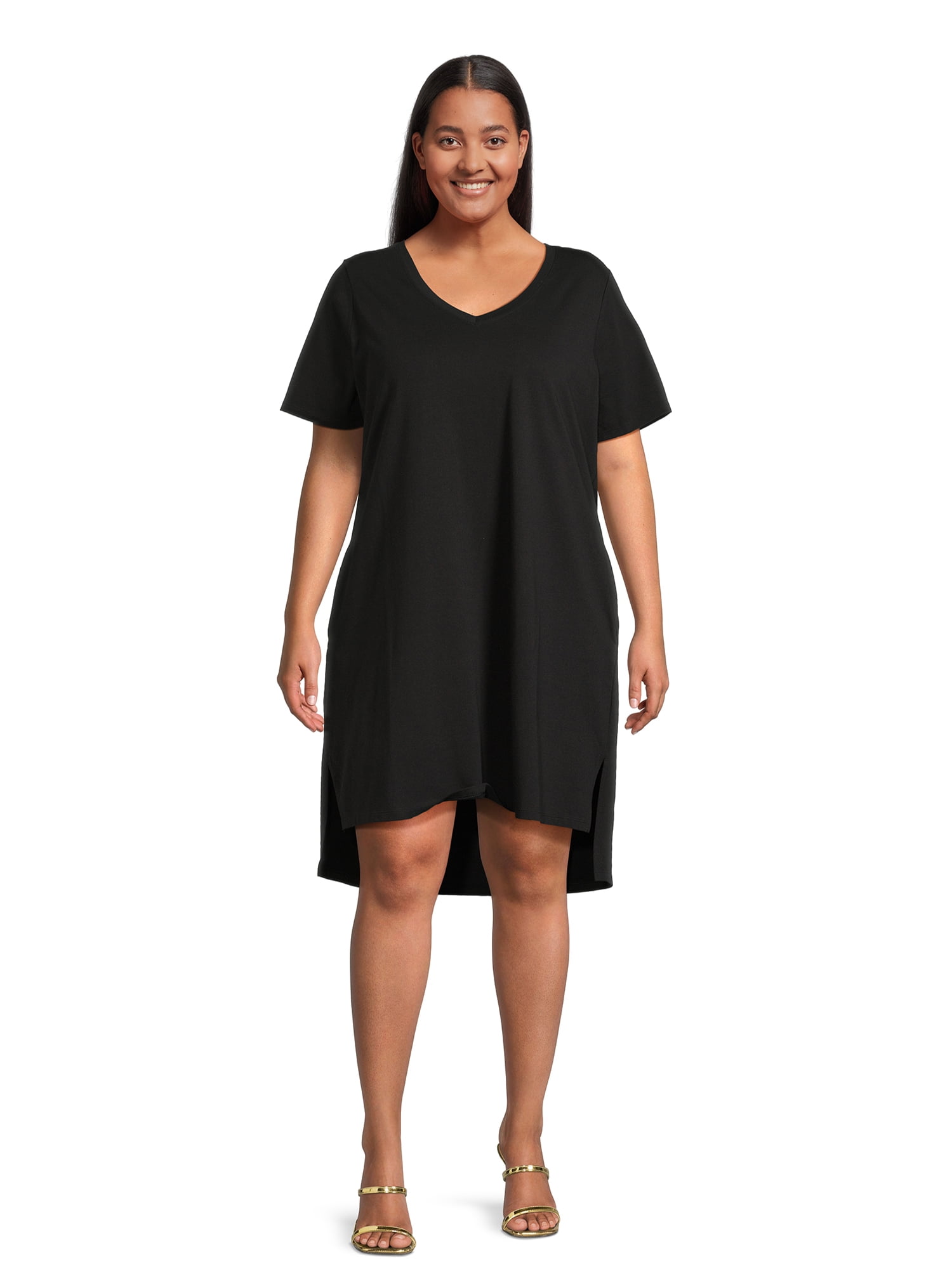 Terra & Sky women's Plus Size V-Neck Step Dress - Walmart.com