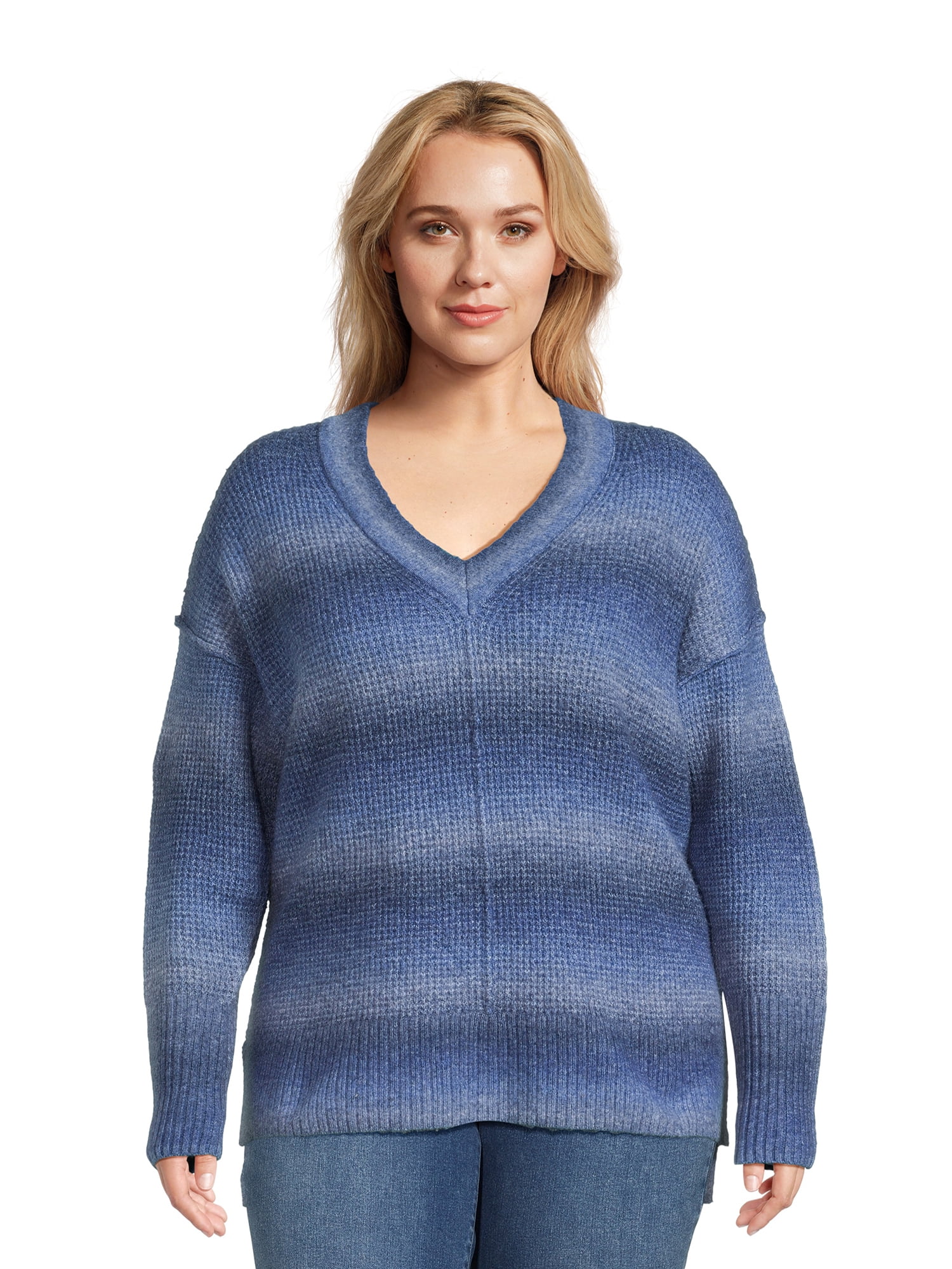 Terra & Sky Women's Plus Size V-Neck Sweater, Sizes 0X-4X - Walmart.com