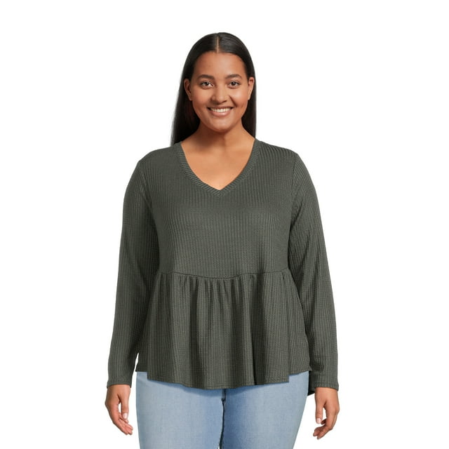 Terra & Sky Women’s Plus Size Waffle Swing Top, Sizes 0X-5X - Walmart.com