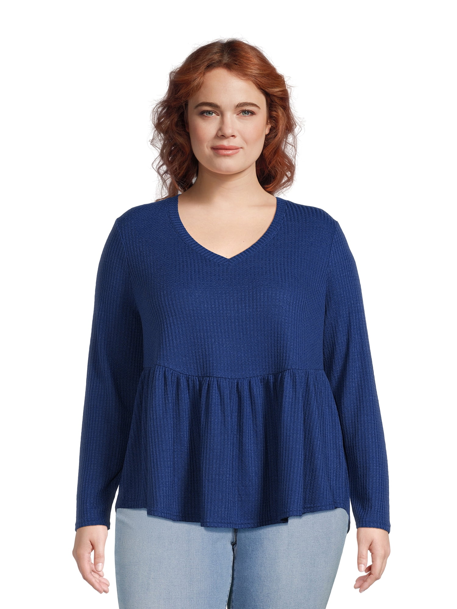 Terra & Sky Women’s Plus Size Waffle Swing Top, Sizes 0X-5X - Walmart.com