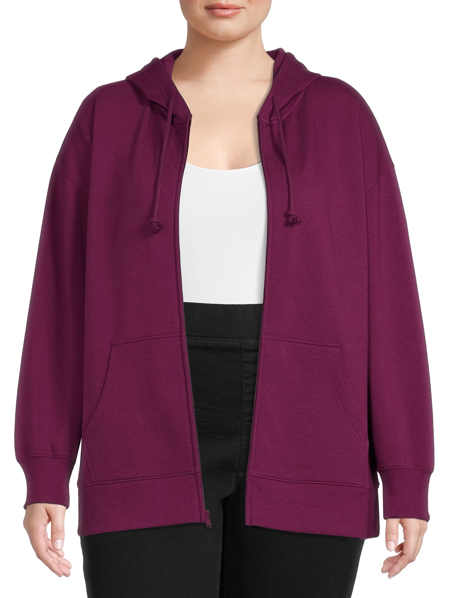 Terra & Sky Women's Plus Size Zip-Front Hoodie - Walmart.com