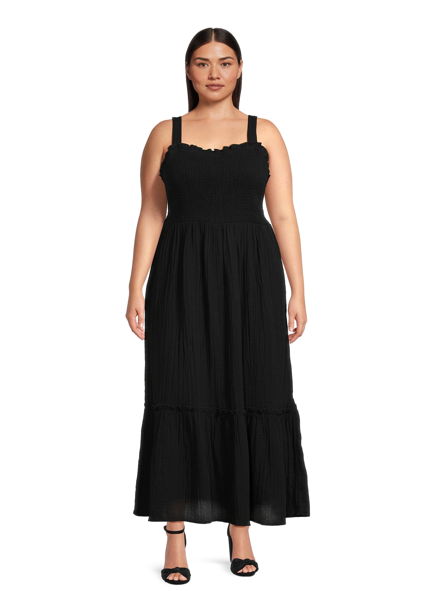 Terra & Sky Women's Plus Smock Midi Dress - Walmart.com