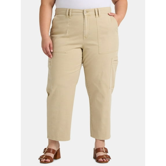 Terra & Sky Women's Plus Utility Pants, 26'' Inseam, Sizes 14W-22W ...