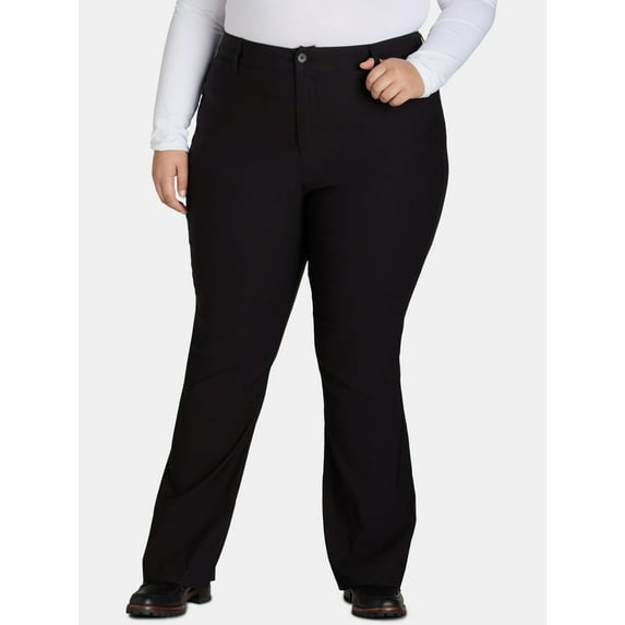 Terra & Sky Women's Plus Wear to Work Bootcut Pants, 30” Inseam, Sizes ...