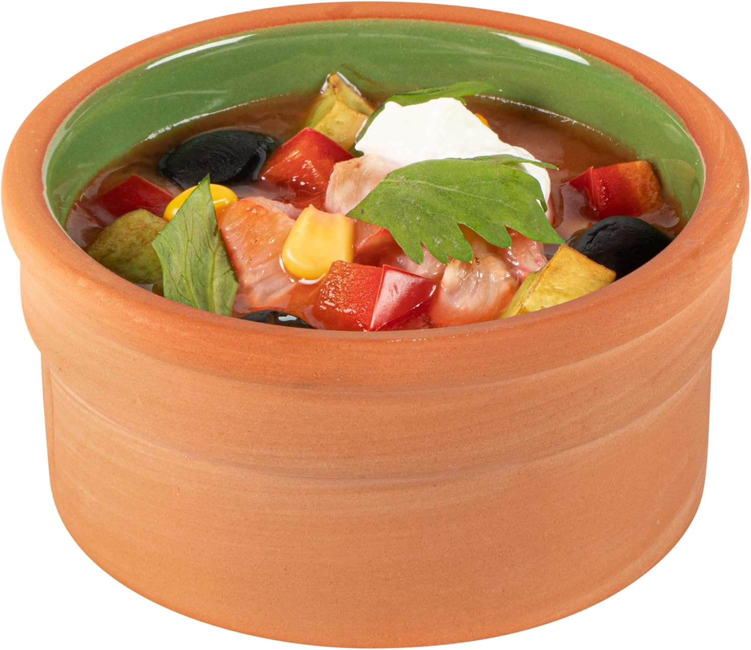 Terra Tek 5.1 Ounce Terracotta Cazuelas, 10 Green Glazed Clay Pots for ...