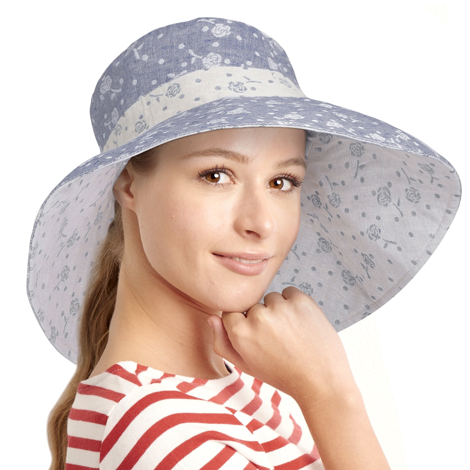 Terra Womens Floppy Beach Summer Hat Reversible Sunhat Packable Wide ...