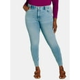 Terra & Sky Women's Plus High Rise Skinny Jeans with Comfort Waistband ...