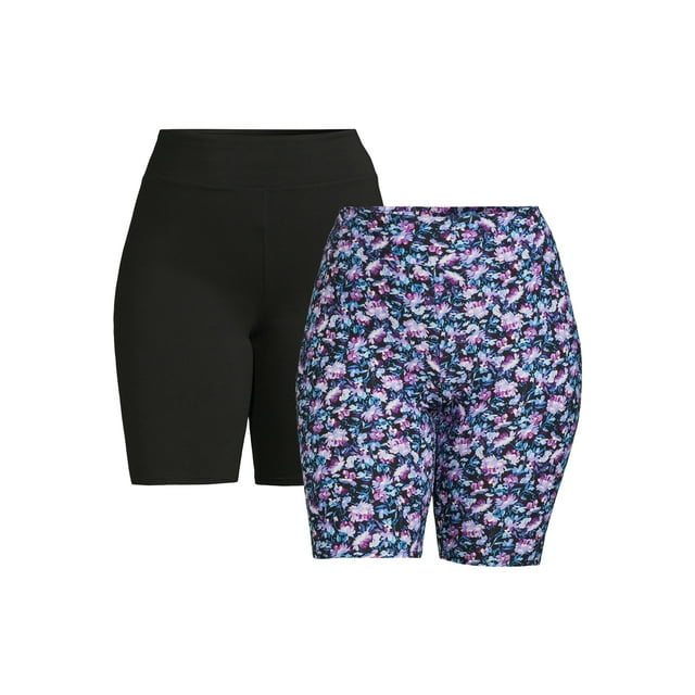 Terra & Sky Women’s Plus Size Bike Shorts, 2-Pack, Sizes 0X-4X ...