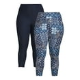 Terra And Sky Womens Plus Size Printed Capri Leggings 2 Pack