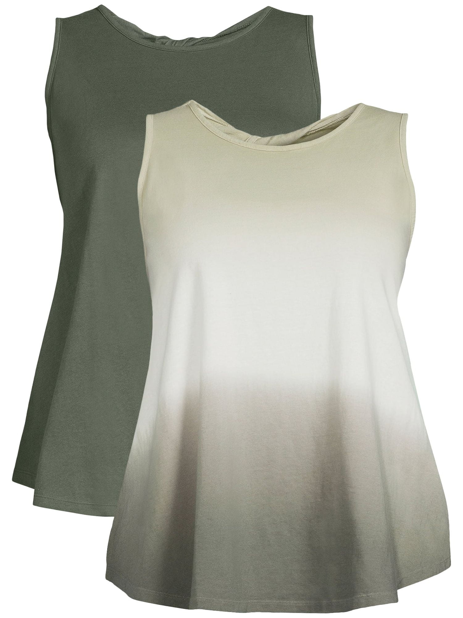 Terra & Sky Women's Plus Size Twist Back Tank Top, 2-Pack - Walmart.com