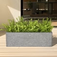 TerraDeco 24 Inch Rectangular Concrete Planter,Durable All-Weather Use ...