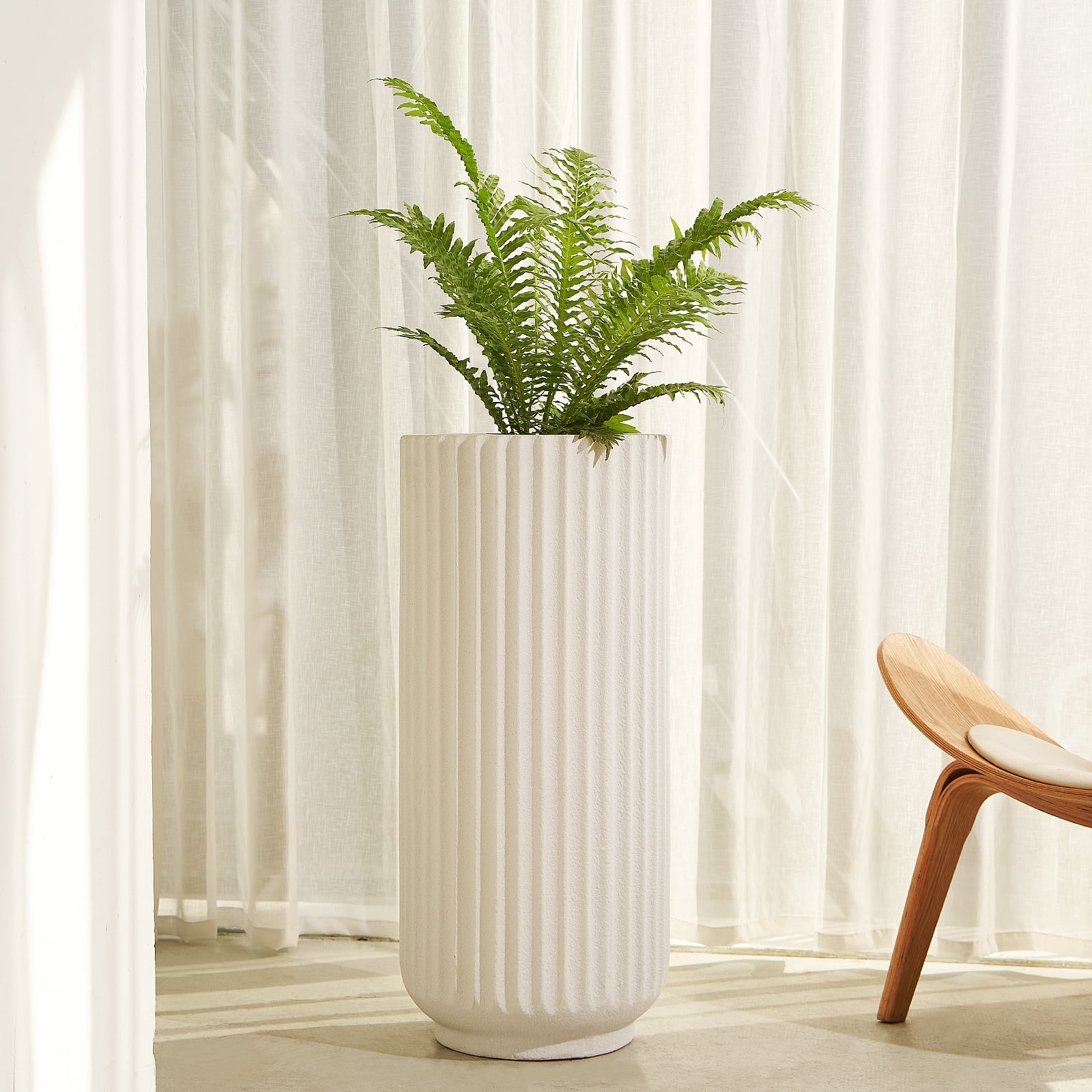 TerraDeco 31.5 Inch Tall Roman Column Concrete Planter（14.2Dx31.5H，36 ...