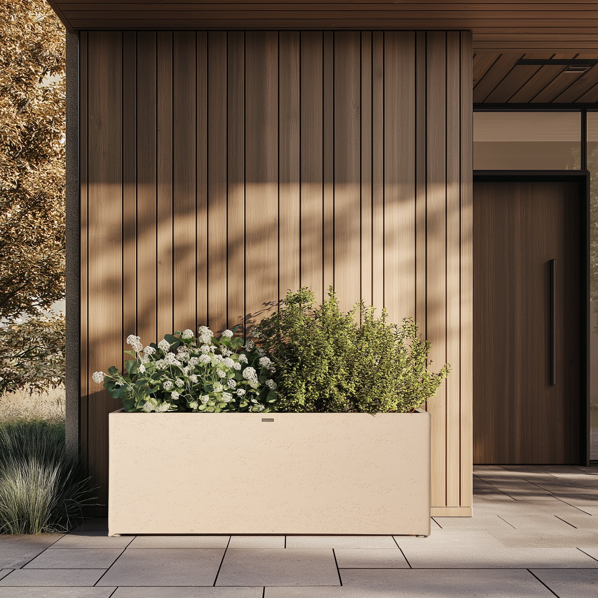 TerraDeco 42 Inch Rectangular Concrete Planter（42Lx14Wx15H，58 Pounds ...