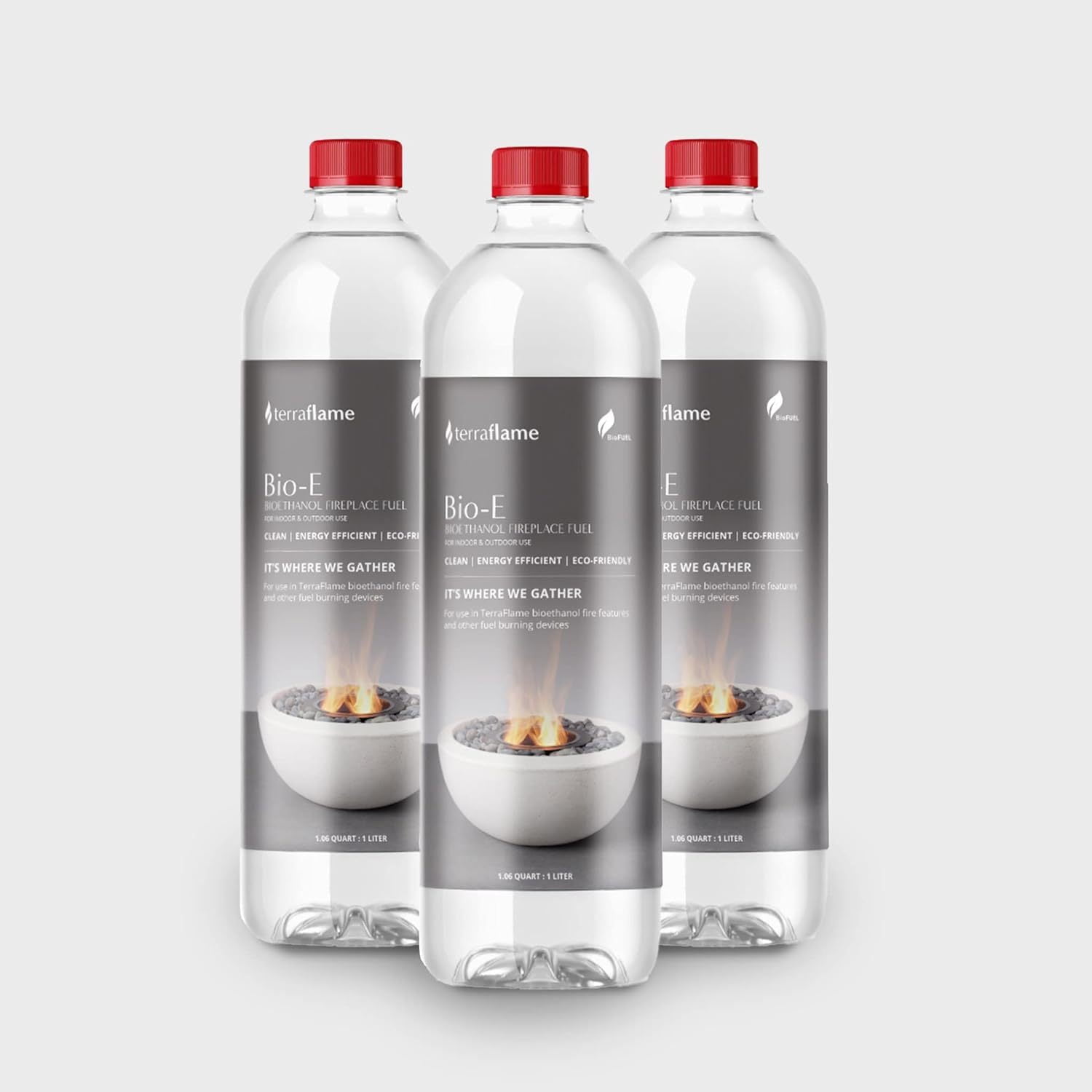 TerraFlame Premium Bioethanol Fuel 3 x 1 Liter | Clean Burning ...