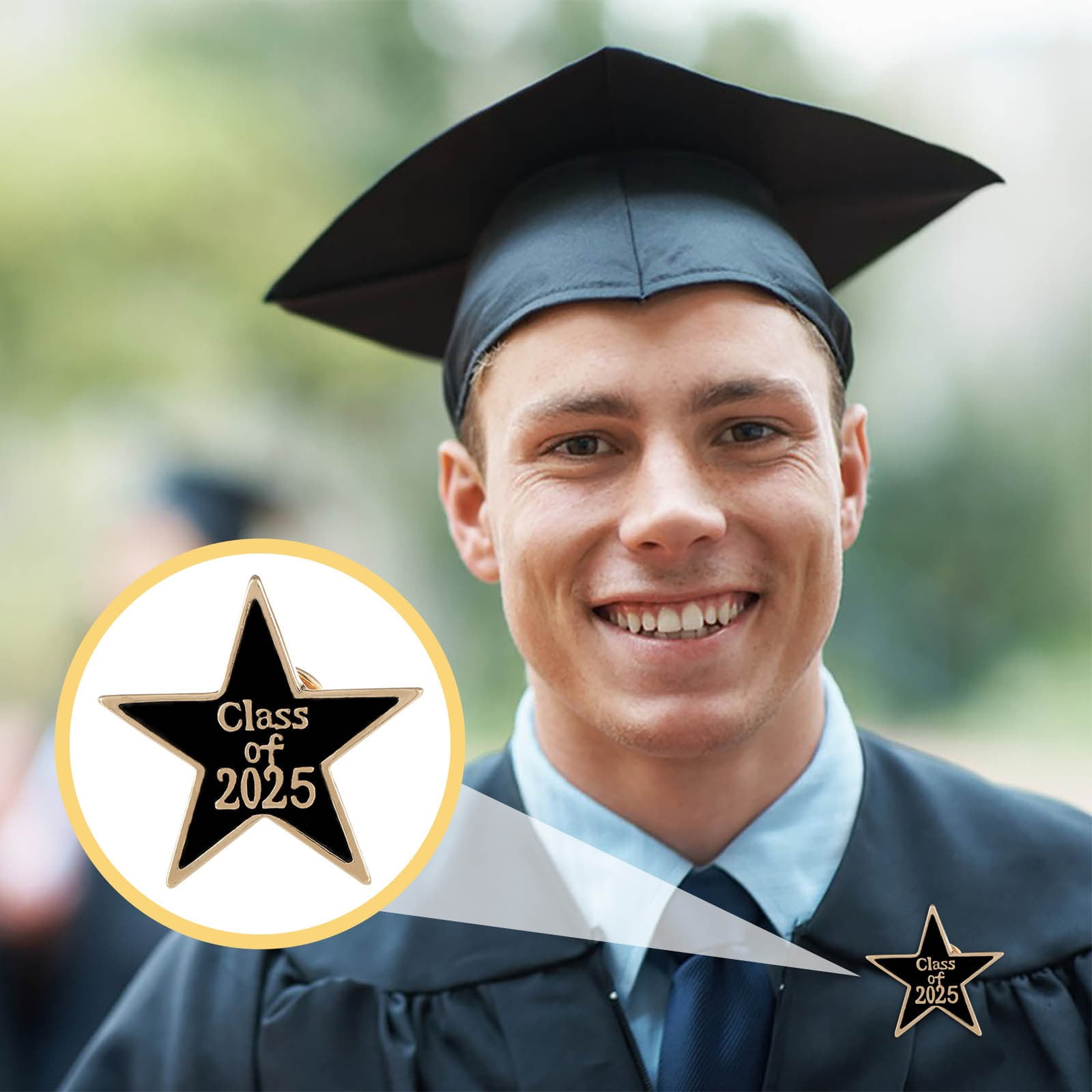 TerraHaven 2025 Graduation Season Bachelor's Hats Badges, Metal Baked ...