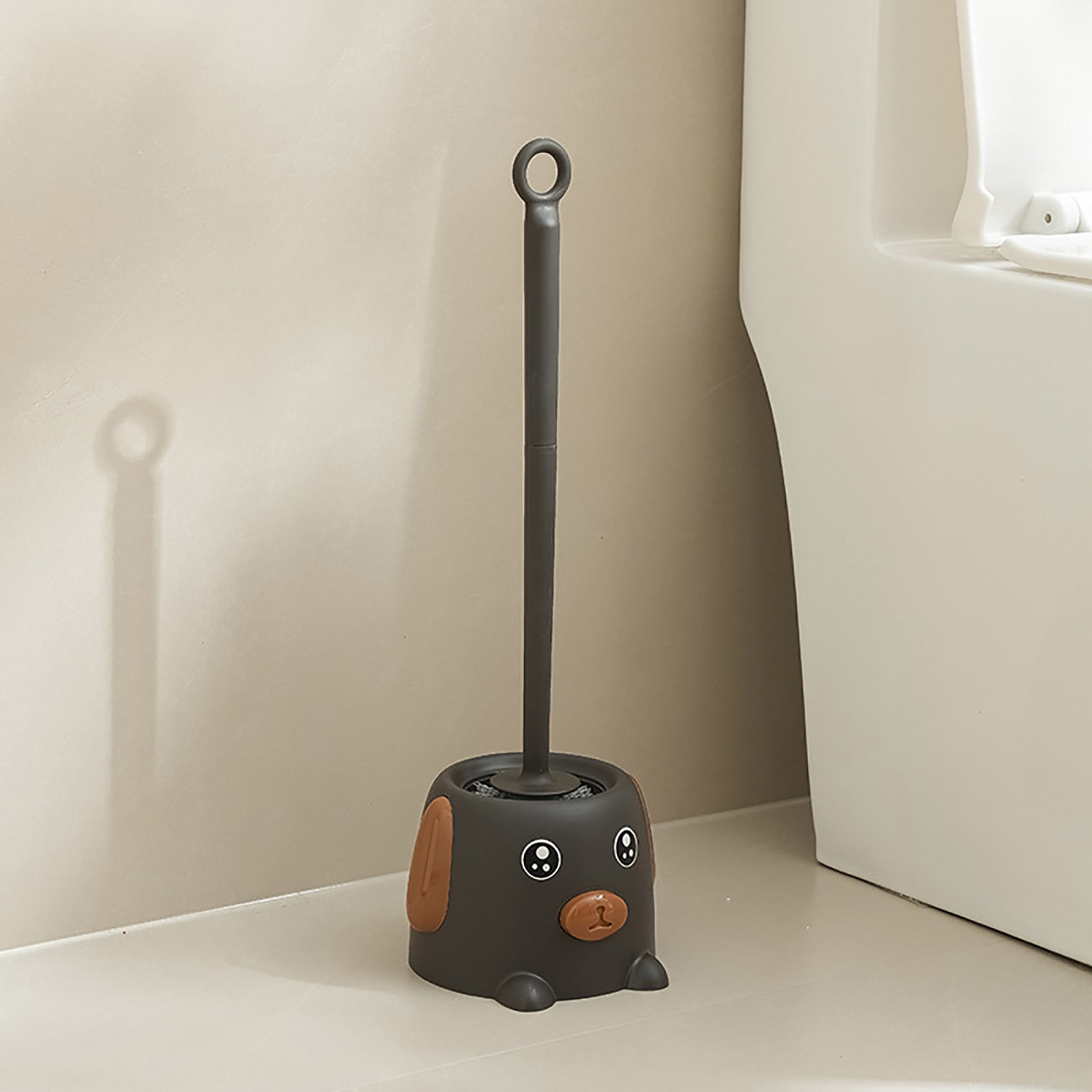 TerraHaven Cute Puppy Design Toilet Brush Set - No Dead Corner Cleaning ...
