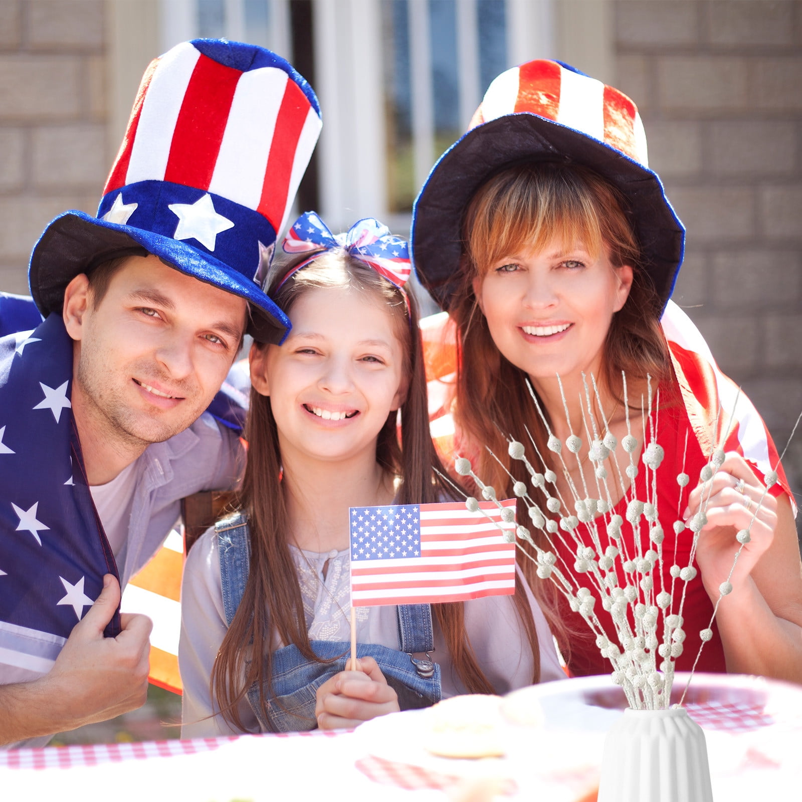 LuxeLiving Independence Day Decor, Patriotic Three Colors Gold Powder ...