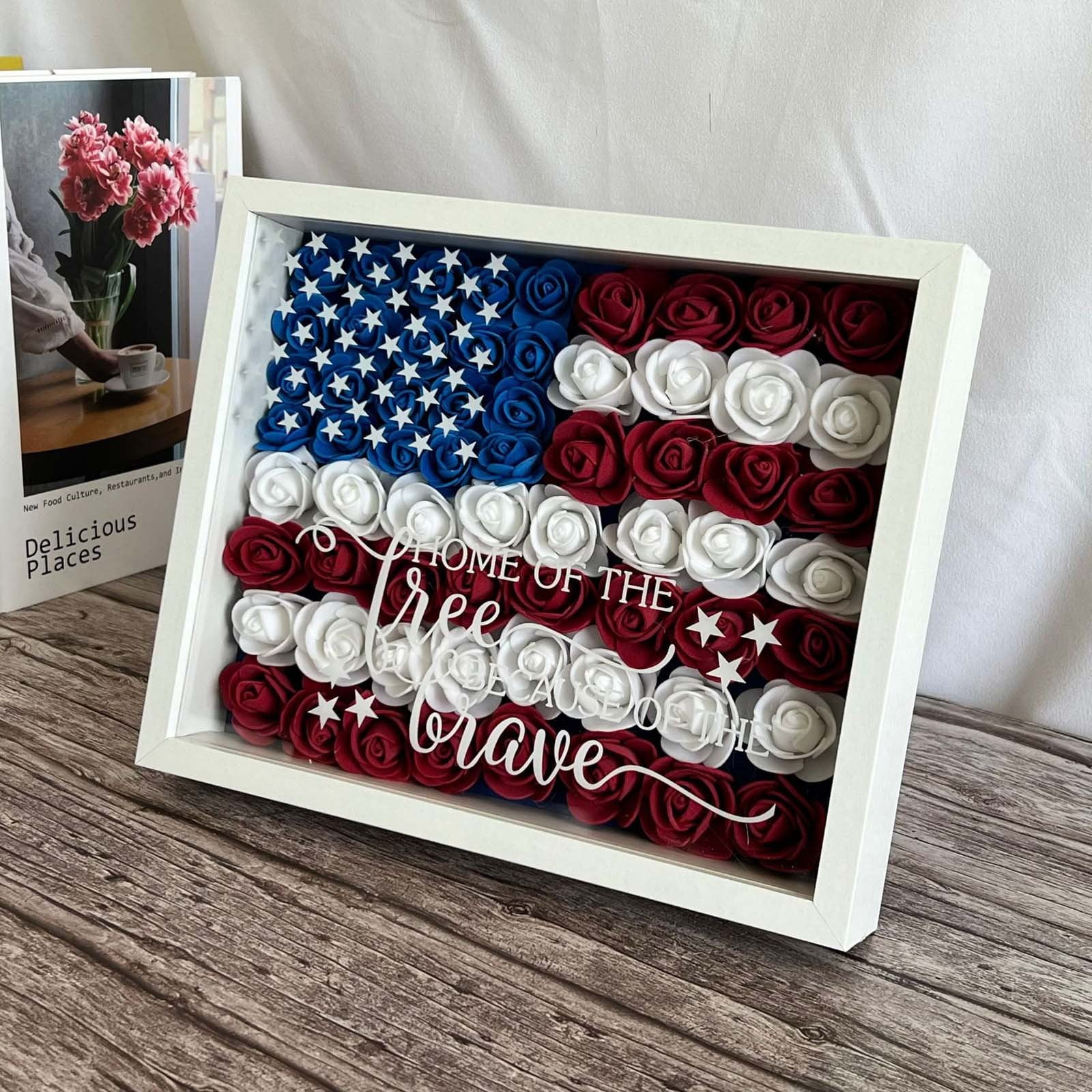 TerraHaven Independence Day US Flag Frame Decoration, Dwarf Elderly ...