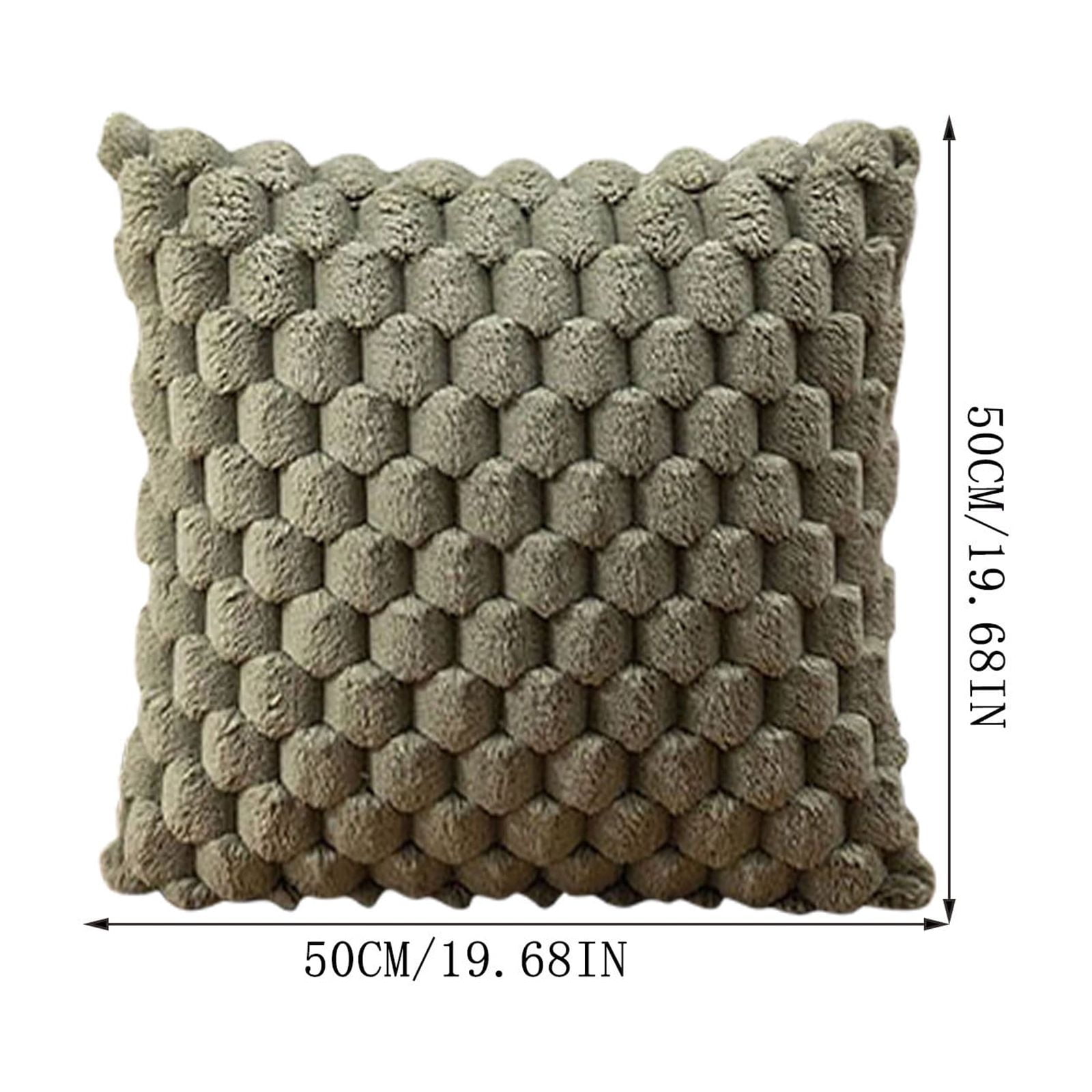 TerraHaven PV Velvet Quilted Lumbar Support Pillow Cover, 50x50cm, for ...