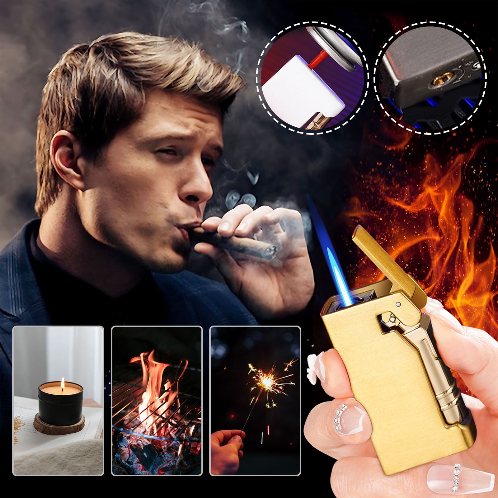 TerraHaven Side Mechanical Push Ignition High-Pressure Jet Flame ...