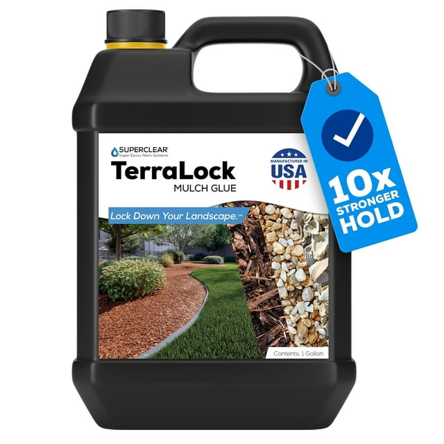 TerraLock Mulch Glue for Landscaping, 1 Gallon Rock Glue. Easy Spray ...