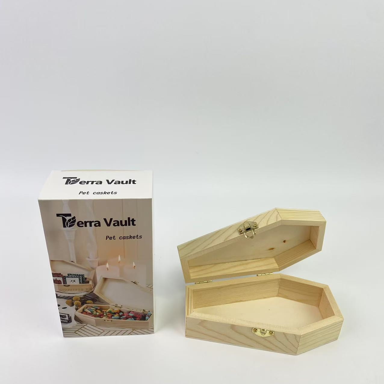 TerraVault Pet caskets, Wooden Pet Burial Box, 35" Loving Dog Memorial ...