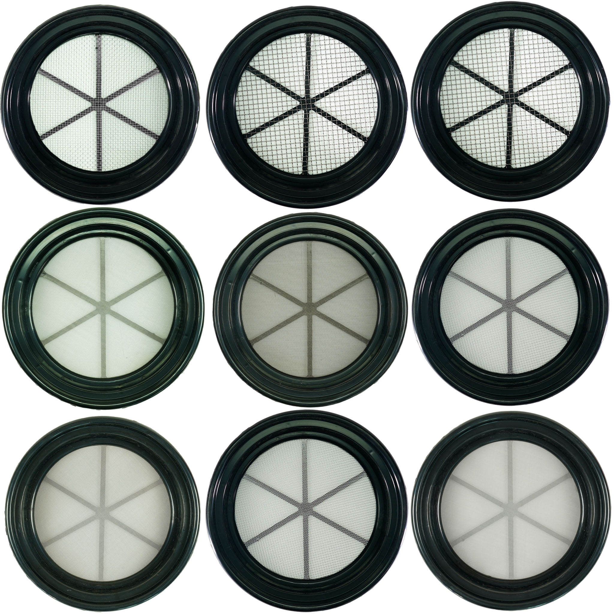 TerraX 13-1/4” Gold Classifier Sifting Pan 9 Piece Set, Black Plastic ...