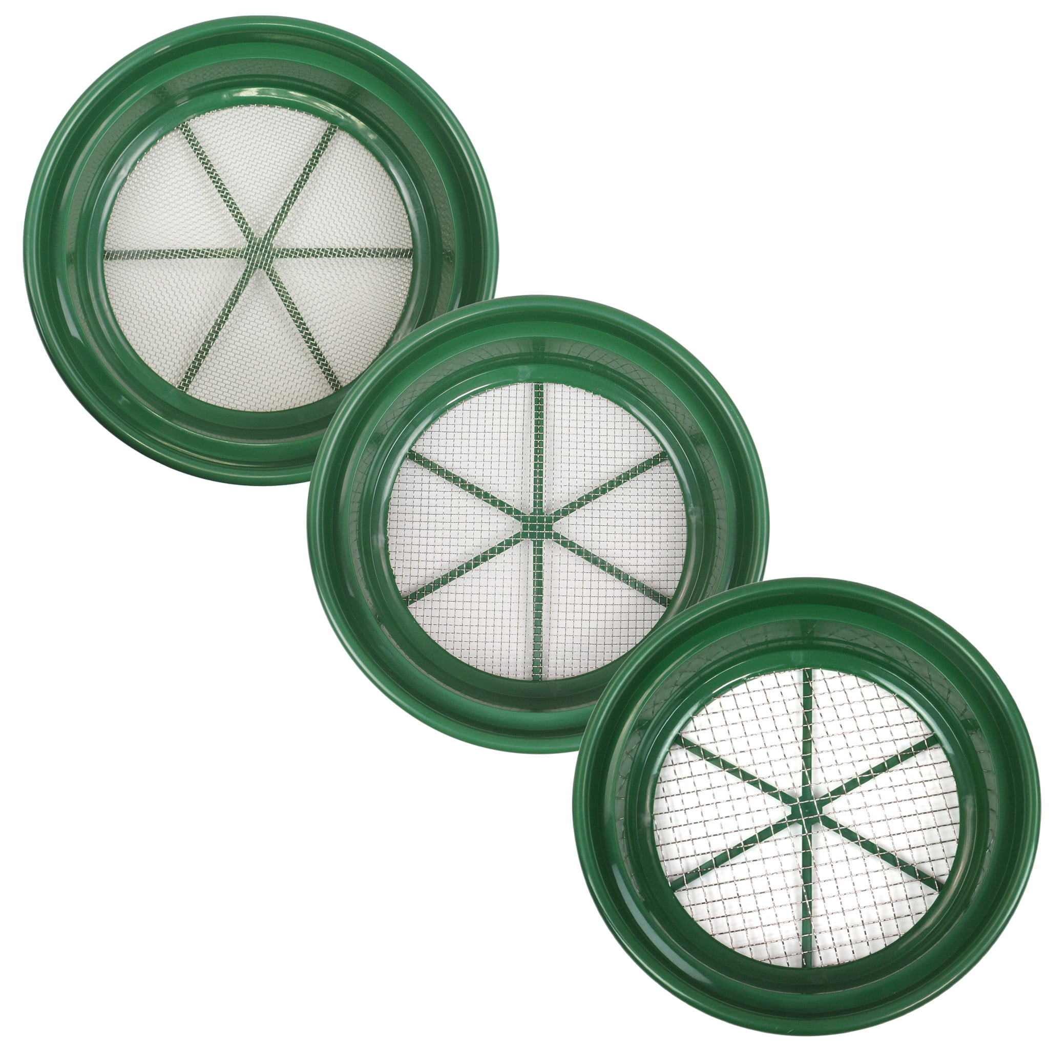 TerraX 3 pc Green Plastic Gold Sifting Pan Classifier Stackable Mesh ...