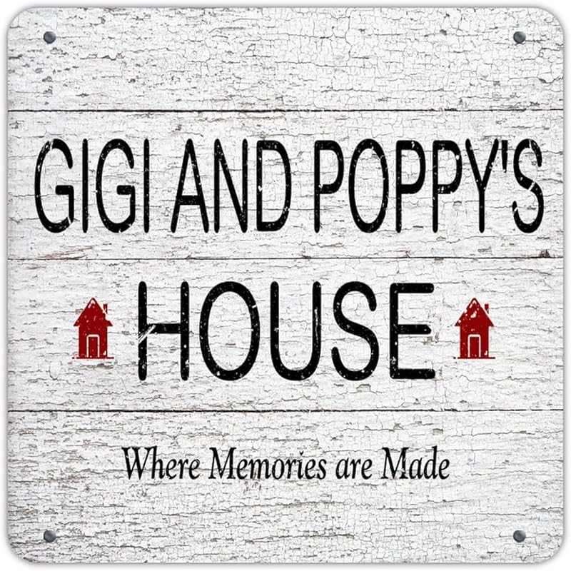 Terrace Home Decor Metal Sign Gigi and Poppy House Where Memories are ...