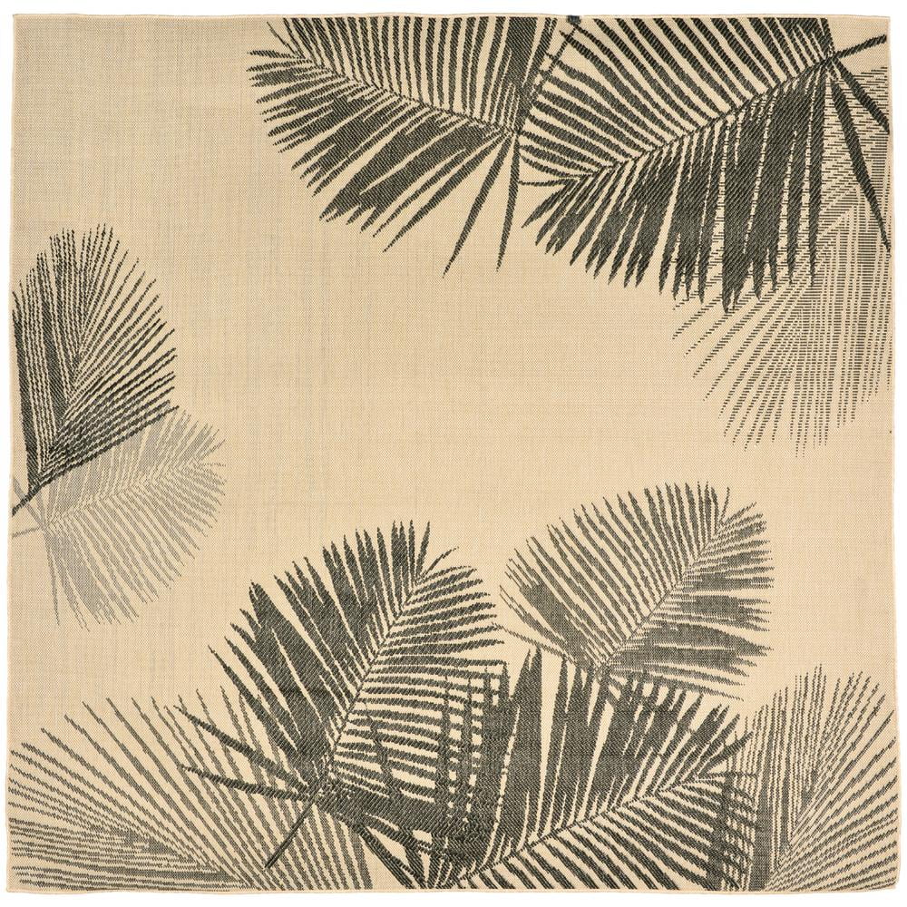 Terrace Palm Rug-Color:Off White/Neutral,Size:7'10"Lx7'10"Wx0.125"H ...