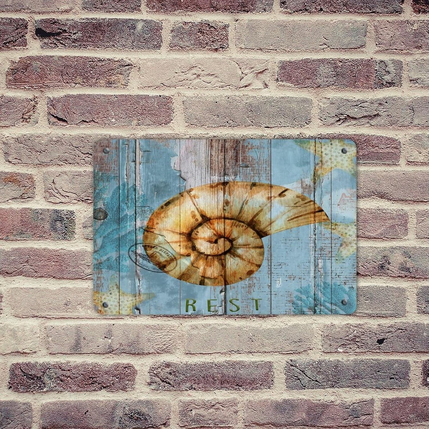 Terrace Wall Decorations Metal Sign Nautical Beach Ocean Theme ...