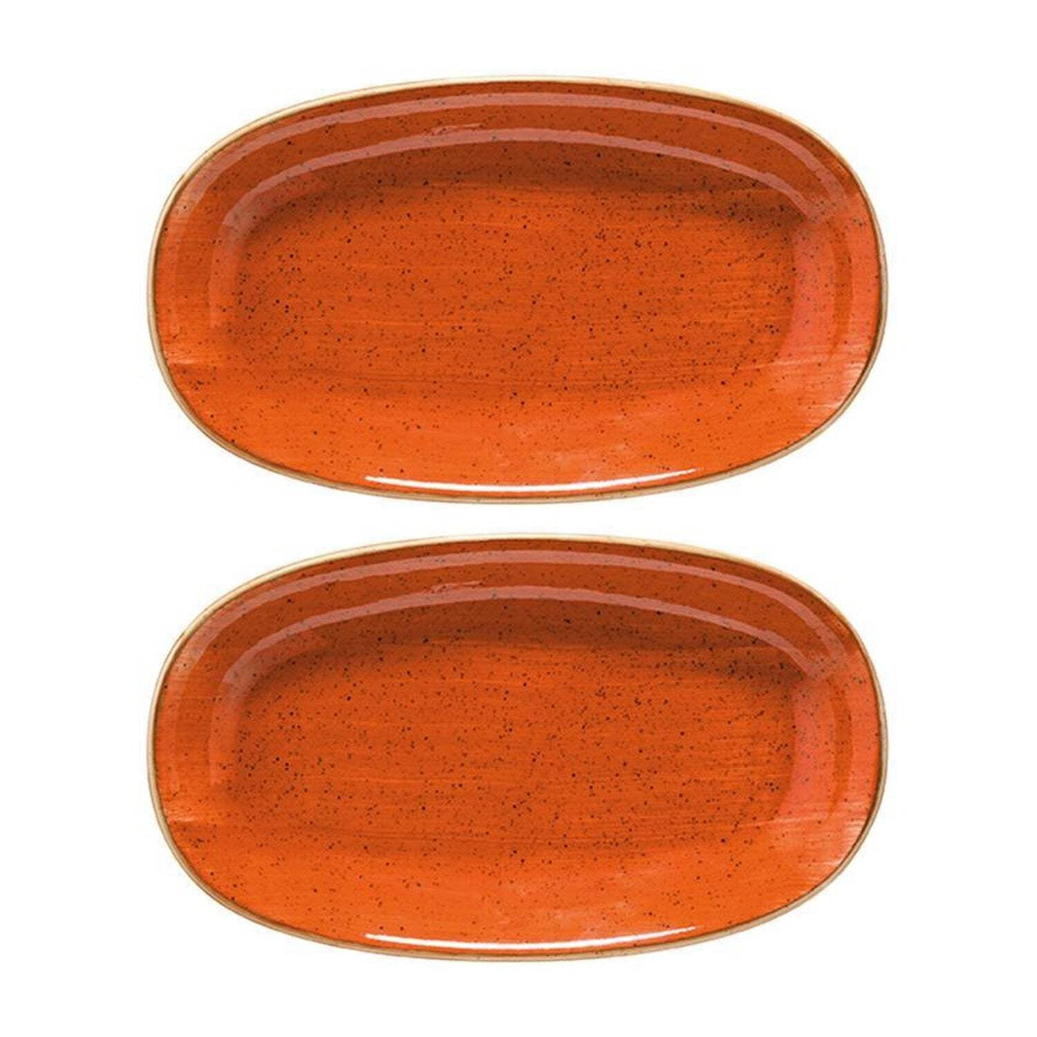 Terracota 7.5" x 4.25" x h:1" Oval Terracotta Porcelain Platter (Set of ...