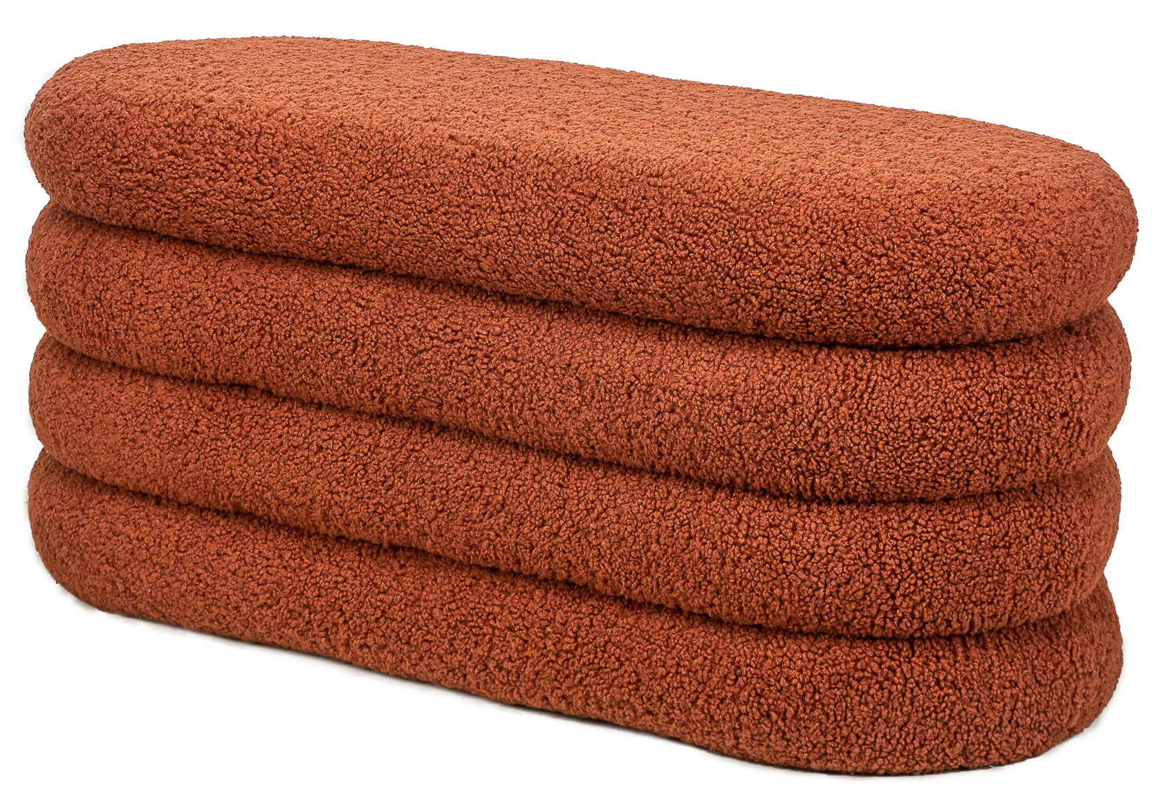 Terracotta Boucle Storage Bench Modern Design Style Entryway - Walmart.com